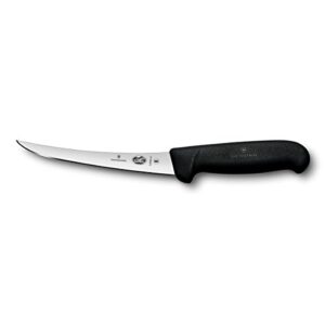 victorinox fibrox pro 6-inch curved boning knife with semi-stiff blade, black