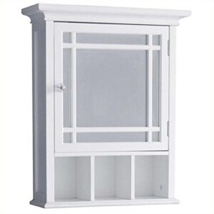 Elegant Home Fashions Neal Removable Wooden Medicine Cabinet with Mirrored Door, White