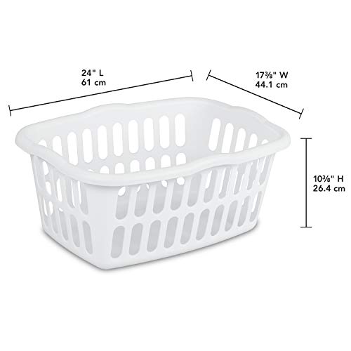 Sterilite 12458012 1.5 Bushel/53 Liter Rectangular Laundry Basket, White (Pack of 12)