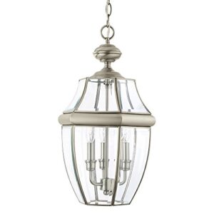 sea gull lighting 6039-965 lancaster outdoor pendant lantern outside fixture, three – light, gray