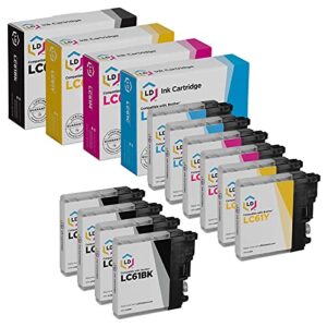 ld compatible ink cartridge replacements for brother lc61 (4 black, 2 cyan, 2 magenta, 2 yellow, 10-pack)