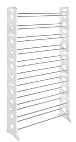 Whitmor Floor 50 Pair Shoe Tower 10 Tier White