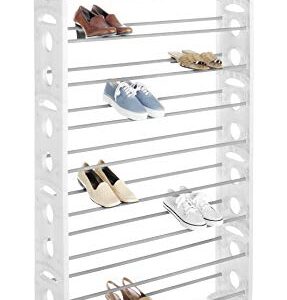 Whitmor Floor 50 Pair Shoe Tower 10 Tier White