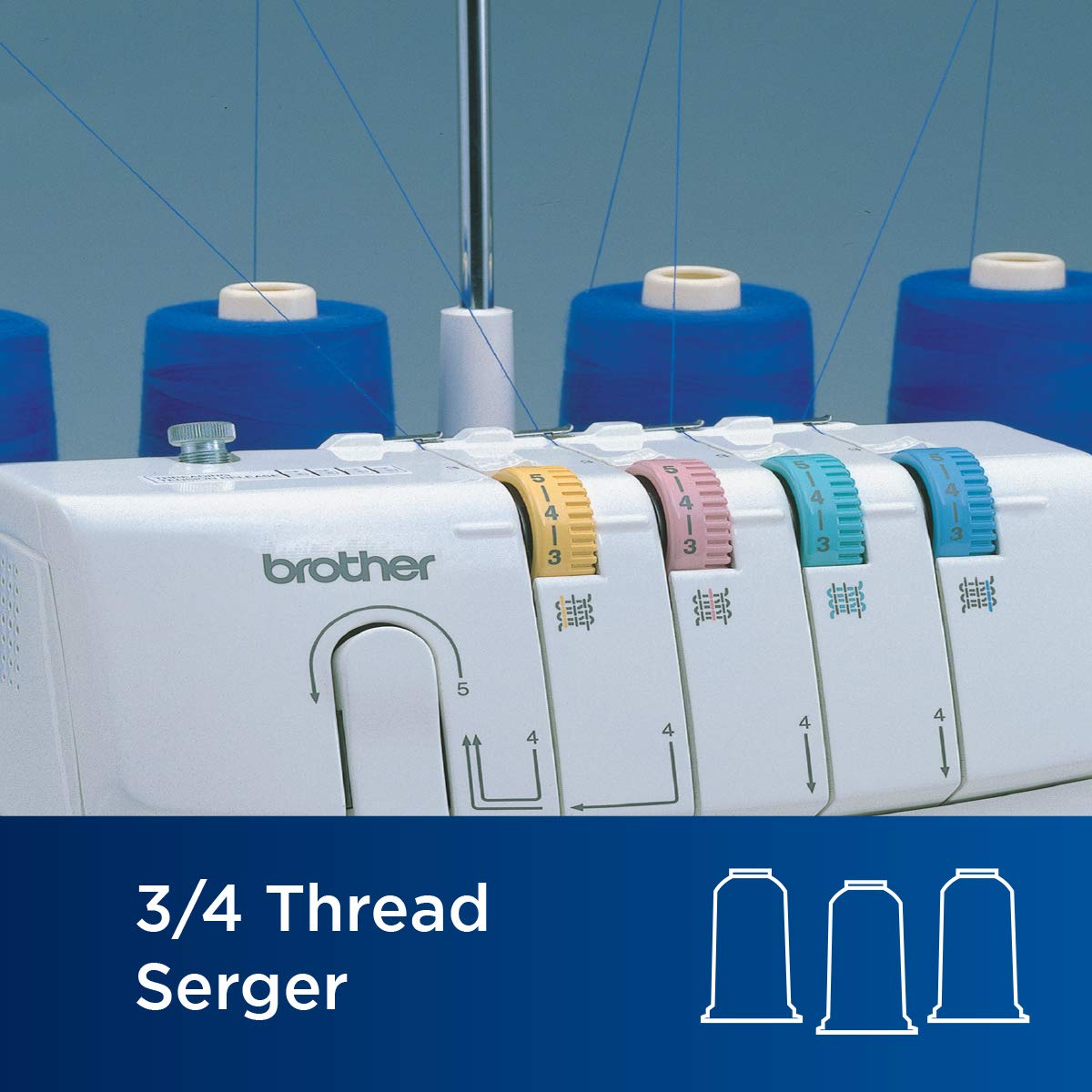 Brother Serger, 1034D, Heavy-Duty Metal Frame Overlock Machine, 1,300 Stitches Per Minute, Removeable Trim Trap, 3 Included Accessory Feet,White