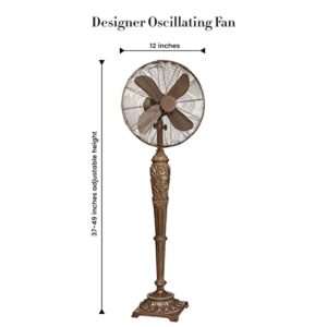 CC Home Furnishings 55" Extravagant Royal Victorian Oscillating Indoor Standing Floor Fan