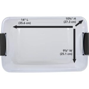 Sterilite 19859806, 30 Quart/28 Liter Ultra Latch Box, Clear with a White Lid and Black Latches, 6-Pack