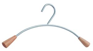 alba coat hanger set, silver metallic and light wood, 6 hangers per set (pmcin6)