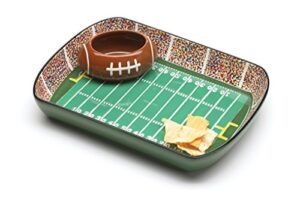 burton and burton ceramic football stadium chip and dip serving set