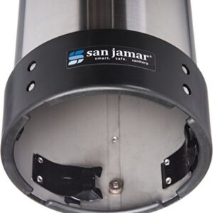 San Jamar C3500P Stainless Steel Pull Type Beverage Cup Dispenser, Fits 32oz to 46oz Cup Size, 4" to 4-7/8" Rim, 23-1/2" Tube Length