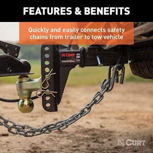 CURT 81810 3/8-Inch Certified Trailer Safety Chain S-Hook with Latch, 2,000 lbs