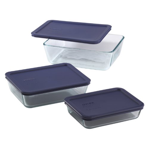 Pyrex Simply Store 6-Piece Rectangular Glass Food Storage Set