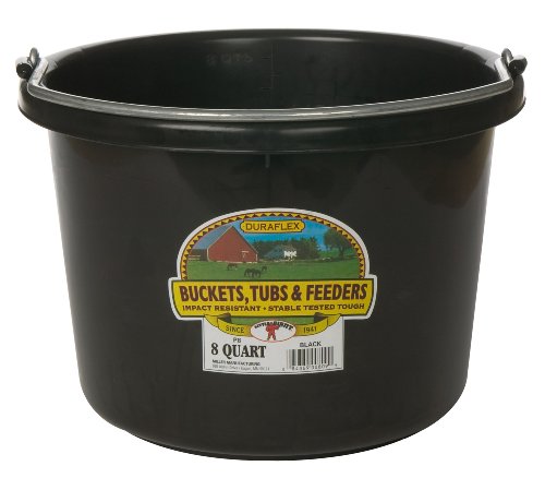 Miller Manufacturing P-8-BLACK 8-Quart Plastic Buckets, Black