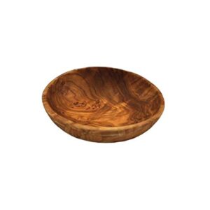 naturally med olive wood dipping bowl, round, 3.5″ l x 3.5″ w