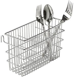 utensil drying rack, 3 compartments, chrome