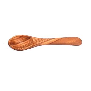 naturally med olive wood mustard/sugar/salt spoon, 5” l