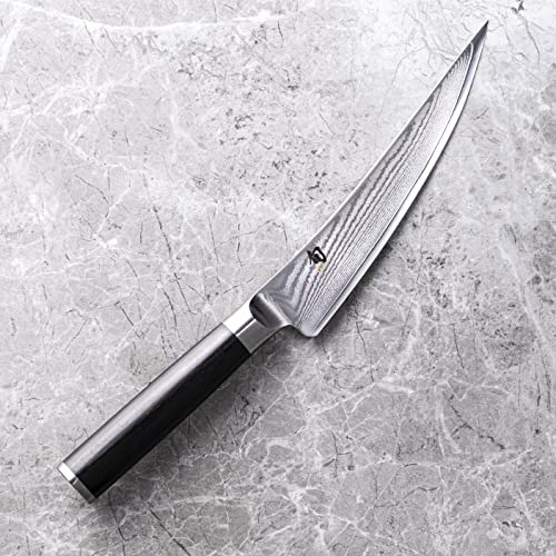 Shun Cutlery Classic Boning & Fillet Knife 6”, Easily Glides Through Meat and Fish, Authentic, Handcrafted Japanese Boning, Fillet and Trimming Knife