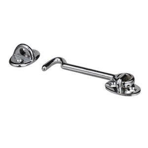 seachoice chrome-plated cast brass 3 in. marine cabin door hook w/ #6 fastener