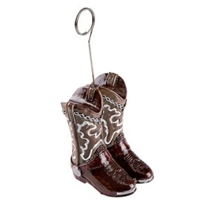 cowboy boots photo/balloon holder party accessory (1 count)