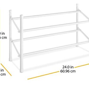 Whitmor, White 2-Tier Expandable and Stackable Shoe Rack