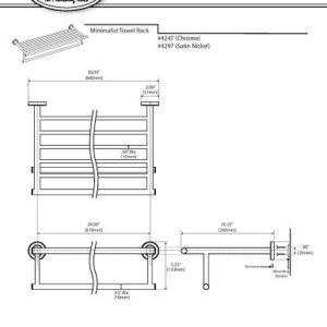 Gatco 4247 Latitude II Towel Rack, 24 Inch, Chrome