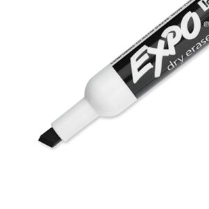 EXPO 80661 Low-Odor Dry Erase Markers, Chisel Tip, Black, 4-Count