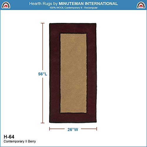 Minuteman International Contemporary II Berry Wool Hearth Rug, Rectangular