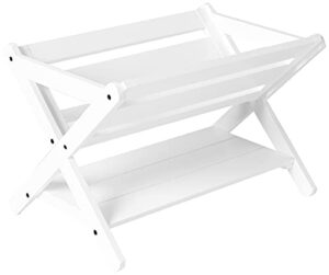 lipper international kids’ book caddy with shelf, white