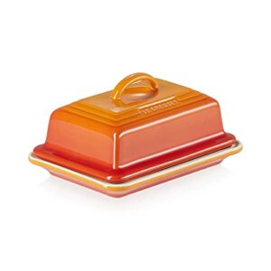 le creuset stoneware european butter dish, flame