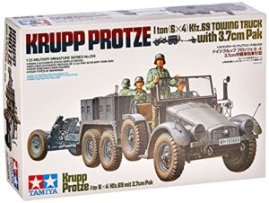 tamiya models krupp protze towing truck with 37mm pak model kit