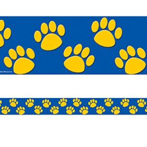 Teacher Created Resources Blue with Gold Paw Prints Border Trim (4643)