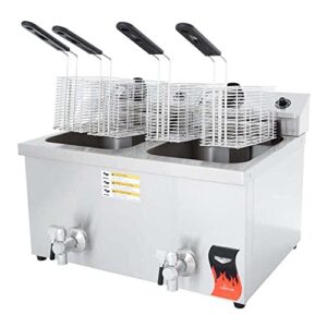 vollrath (40710) 15 lb. medium-duty electric split-pot countertop fryer – cayenne® seri