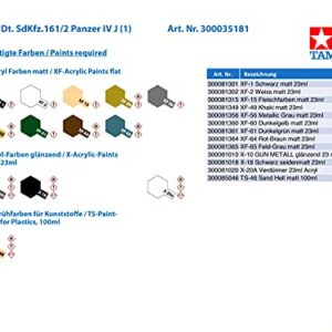 TAMIYA Models 35181 Panzerkampfvagen IV Ausf.J Sd.Kfz.161/2 Model Kit