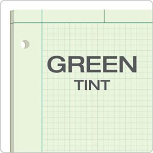 TOPS Engineering Computation Pad, 8-1/2" x 11", Glue Top, 5 x 5 Graph Rule on Back, Green Tint Paper, 3-Hole Punched, 100 Sheets (35500)