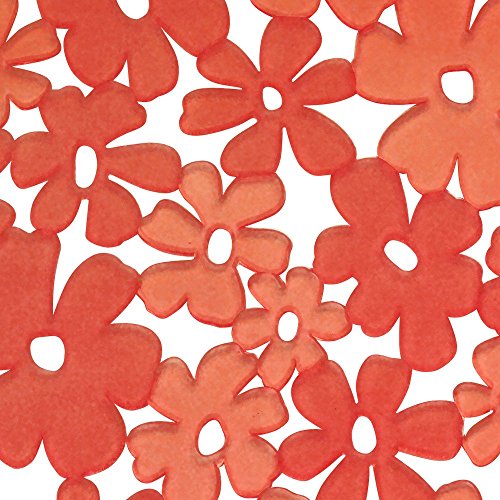 iDesign Blumz Floral BPA-Free Flexible PVC Plastic Large Sink Protector Mat - 16" x 12.5", Red