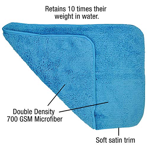 Eurow Double Density Microfiber Soft Fluffy Absorbent Shag Towels Scratchless Cleaning Drying Detailing 700GSM 12 X 16 Inches 10 Pack