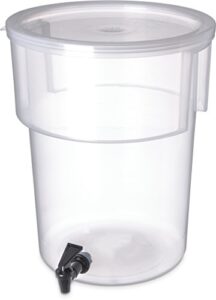 cfs plastic round beverage dispenser, 5 gallons, translucent