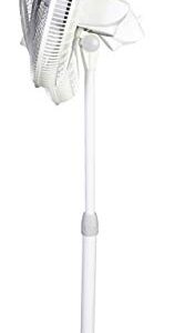 Air King 9119 18-Inch 3-Speed Commercial Grade Adjustable Oscillating Pedestal Fan, 1/20-Horsepower, White