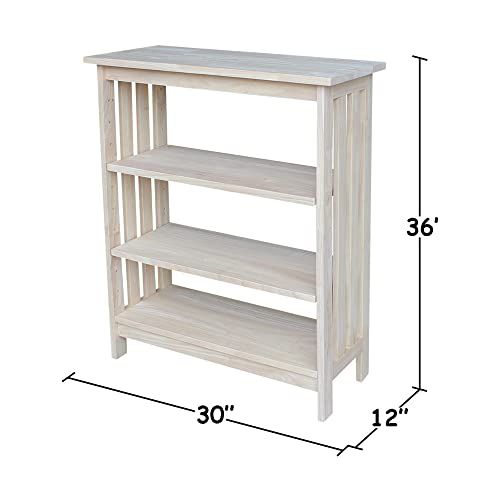 International Concepts 3 Tier Mission Shelf Unit, Unfinished