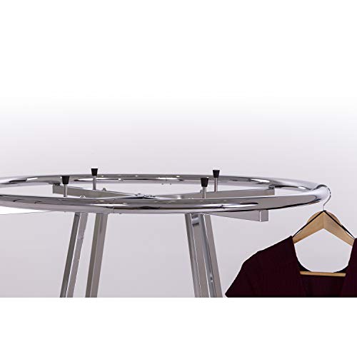 Round Chrome Rack For Clothes, Round Garment Rack, Display Retail Rack, Adjustable Round Rack, Adjustable Height, 36 Inches Diameter