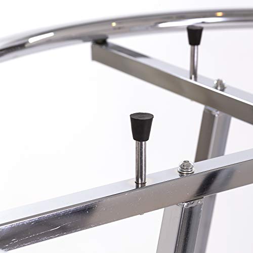 Round Chrome Rack For Clothes, Round Garment Rack, Display Retail Rack, Adjustable Round Rack, Adjustable Height, 36 Inches Diameter