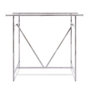 Econoco - Adjustable Heavy Duty Double Bar, Retail Clothing Rack, Rectangular Hangrail Rack w/V-Brace