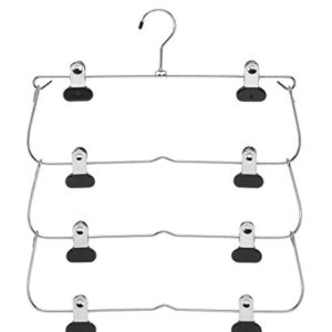 Whitmor 4-Tier Folding Skirt Hanger Chrome / Black