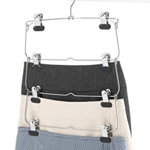 Whitmor 4-Tier Folding Skirt Hanger Chrome / Black