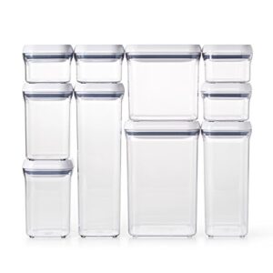 OXO Good Grips 10-Piece Airtight Food Storage POP Container Value Set, Standard Packaging,White,10 Piece