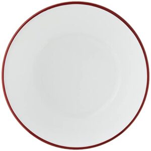 Corelle Vitrelle 28-Oz Bowl, Triple Layer Glass and Chip Resistant, Easy-to-Clean, Lightweight Round Bowl, Red Rim Band