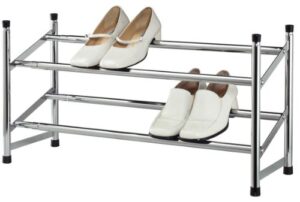 home basics shoe rack, 2-tier, chrome