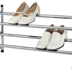 Home Basics Shoe Rack, 2-Tier, Chrome