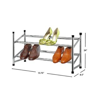 Home Basics Shoe Rack, 2-Tier, Chrome