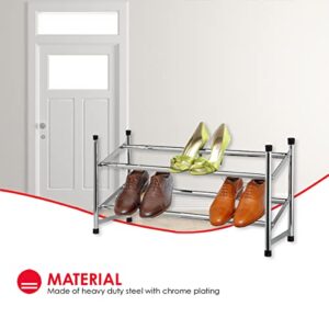 Home Basics Shoe Rack, 2-Tier, Chrome