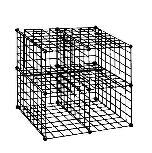 Deluxe Wire Grid Square Connector for Mini Grid Cubbies -Box of 100, White